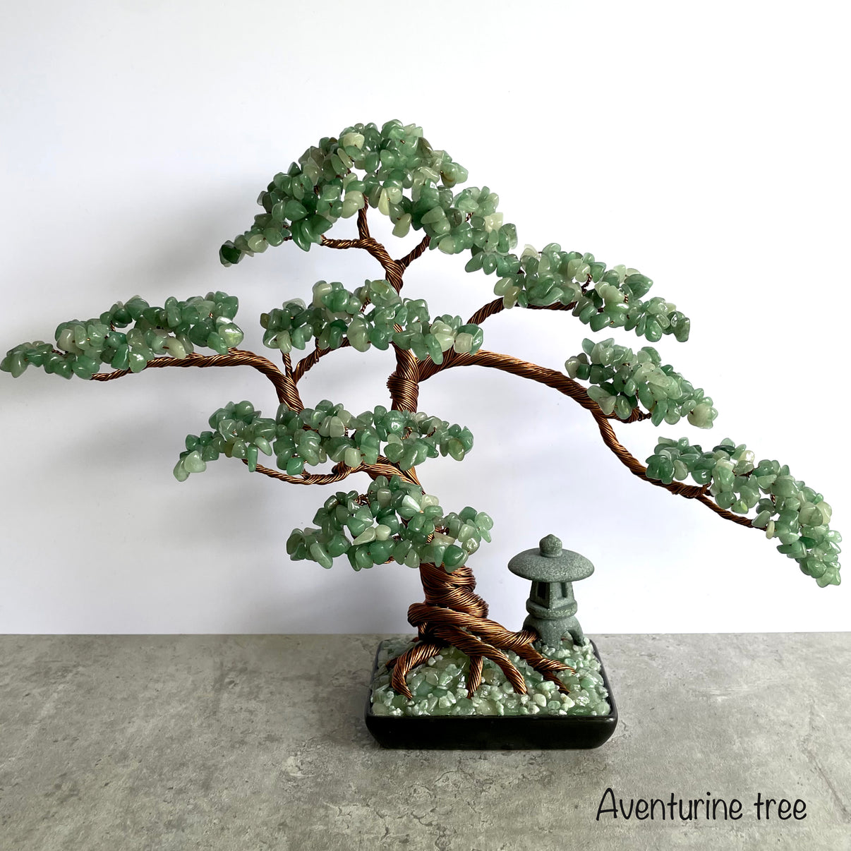Large Green Aventurine Pagoda Bonsai Crystal Tree – thecrystaltrees.com