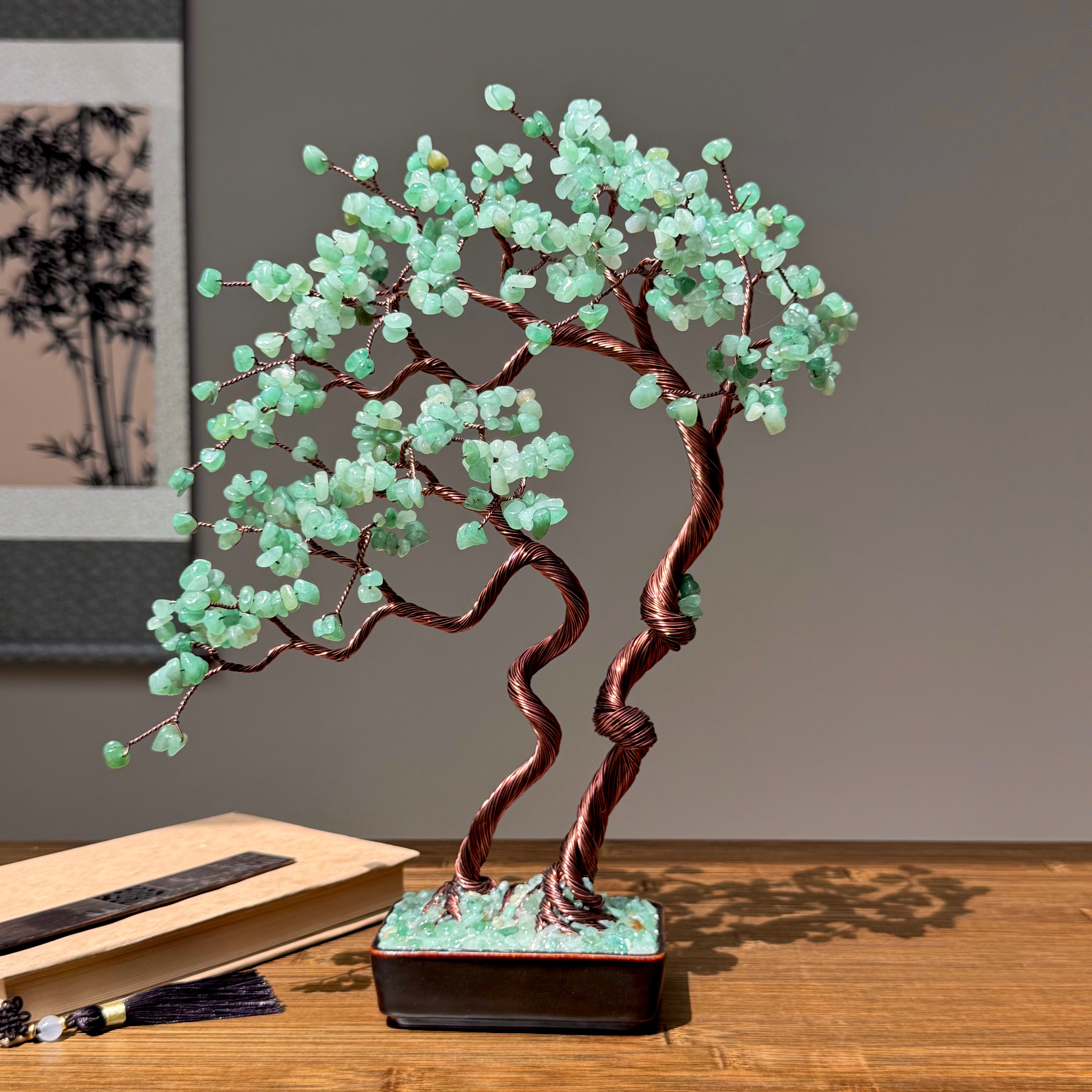 Large Green Aventurine Bonsai Crystal Tree – thecrystaltrees.com
