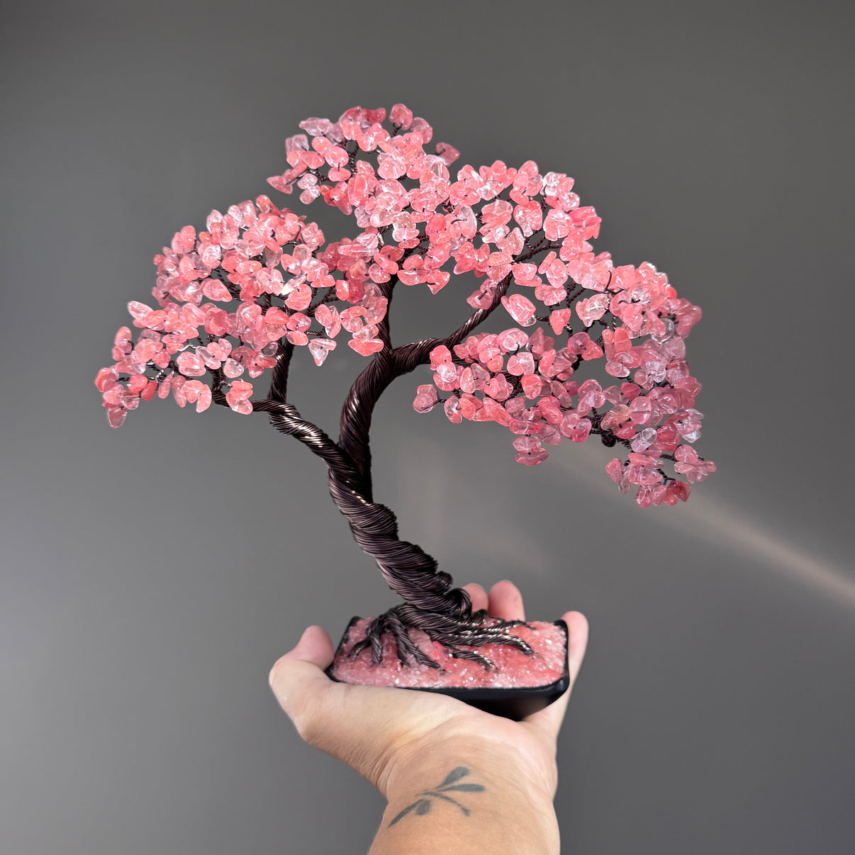 Cherry Quartz Bonsai Crystal Tree – thecrystaltrees.com