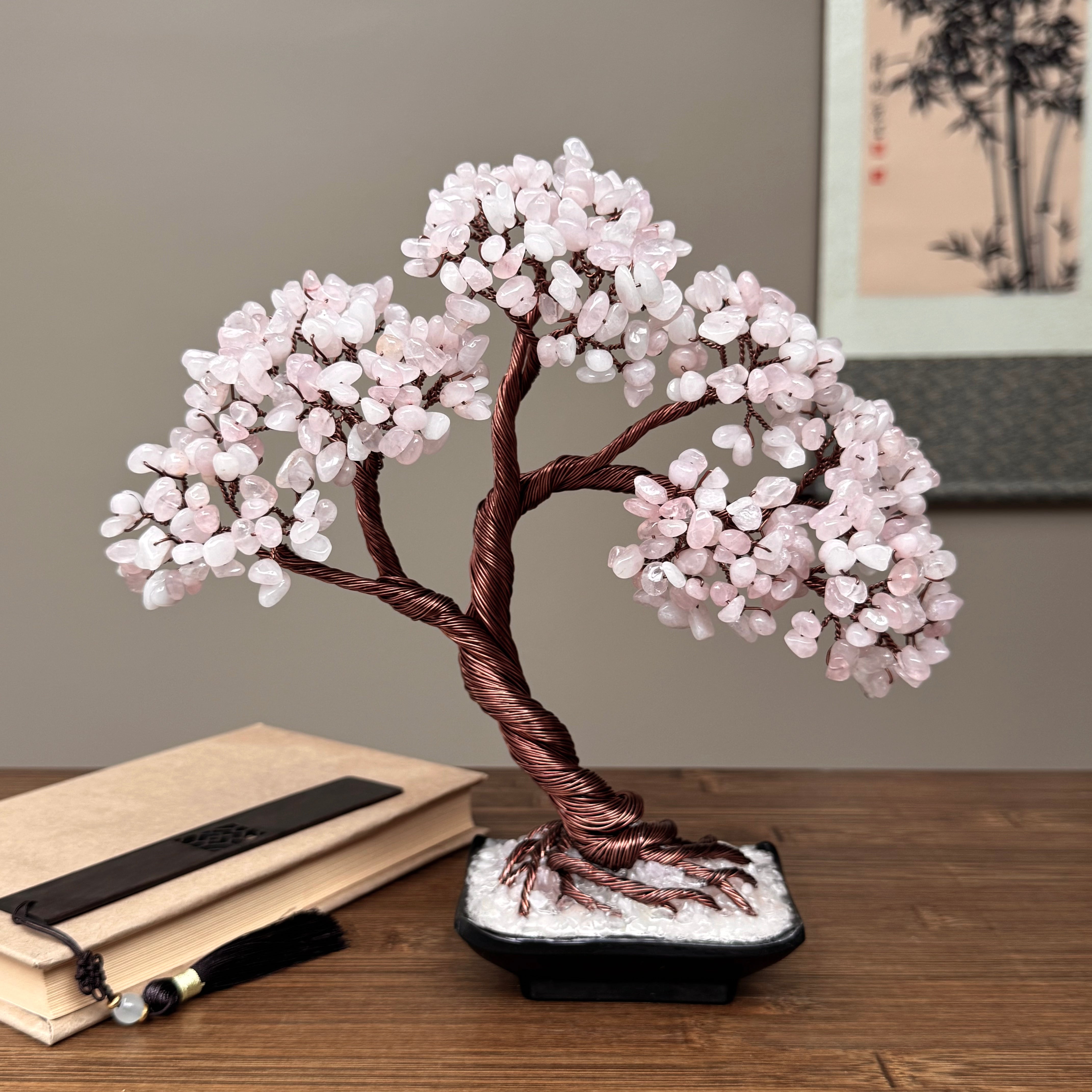Rose Quartz Bonsai Crystal Tree – thecrystaltrees.com